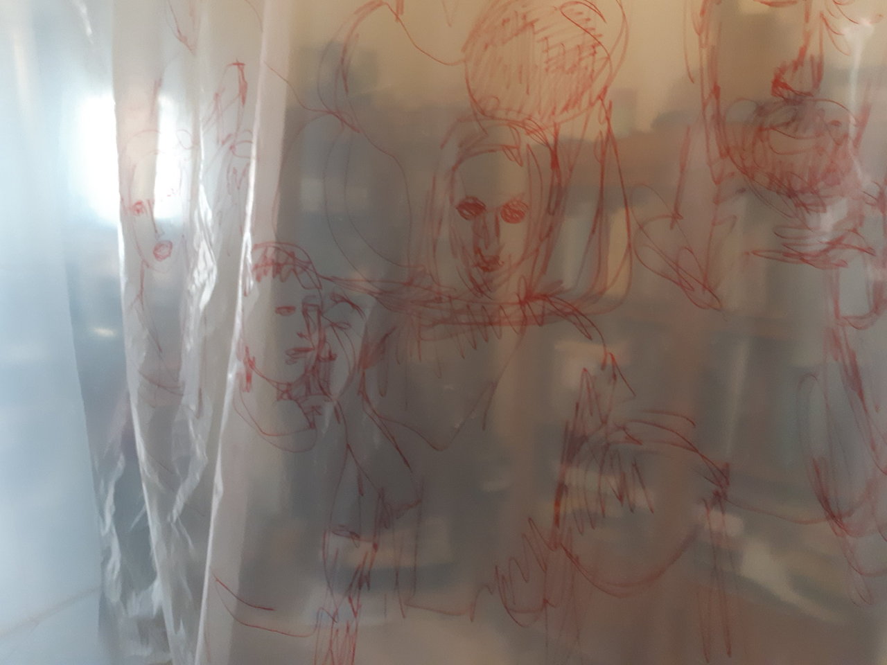 Lockdown Polythene drawing