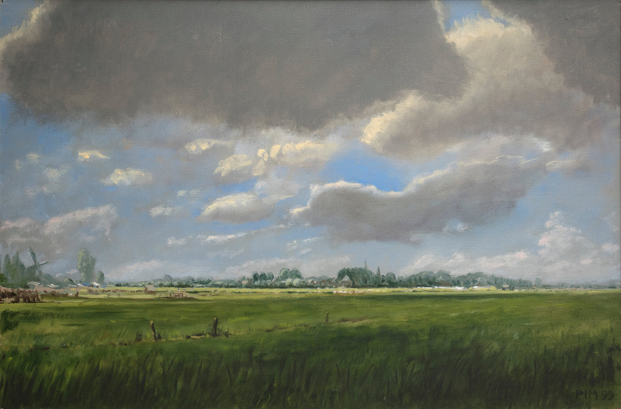 Copy of Rembrandt self-portrait with two circles painted by Pim Kops